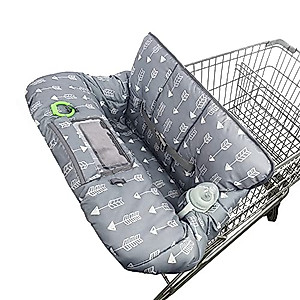 RHYDEER Shopping cart Cover for Baby high Chair Cover, roll in and go, Universal fit, Grey Arrow