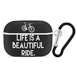 Bicycle Life Ride Airpods Case Cover for Apple AirPods Pro Cute Airpod Case for Men Women Boys Girls Silicone Protective Skin Airpods Accessories with Keychain
