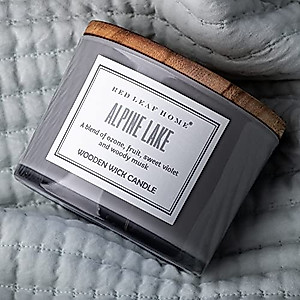 Red Leaf Home | Alpine Lake Candle | Large | Aromatherapy | Wooden Wick Collection | 14oz Jar