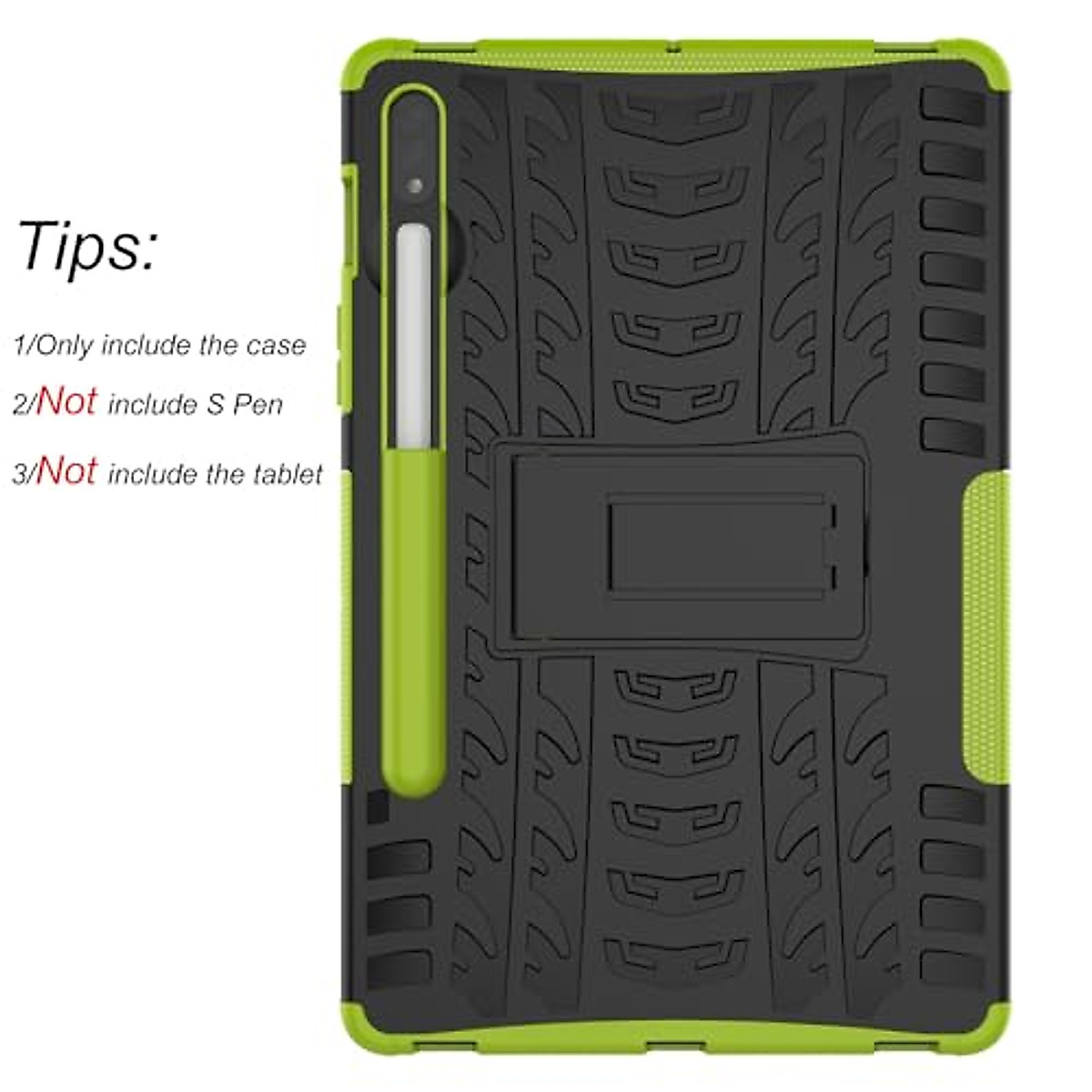 DWaybox Tablet Case for Samsung Galaxy Tab S9 FE SM-X510/X516B 10.9 inch Released 2023, 2in1 Dual Layer Combo Rugged Heavy Duty Shockproof Protective Cover with Kickstand -Green