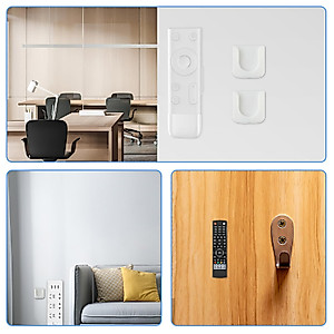 Grevosea 6 Pack Magnetic Remote Control Holder, Self Adhesive Remote Holder Wall Mount Remote Control Rack for Back of Tv Fan and Air Conditioner Remote Controls (White)