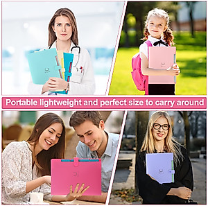 10PCS Expanding File Folders,A4 Letter Size Accordion Document Organizer,Plastic 5 Pocket Accordion Folder,Expandable File Folder with Snap Closure,120 Labels in 12 Colors for School Office Supplies