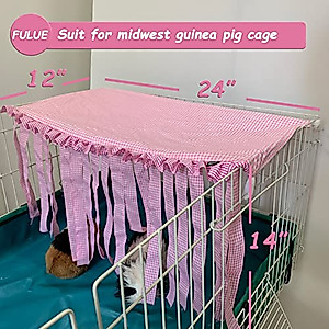 Guinea Pig Cage Decorations for Midwest , FULUE Pink Cage Corner Fleece Hideout for Midwest Guinea Pig Habitat Cage Accessories