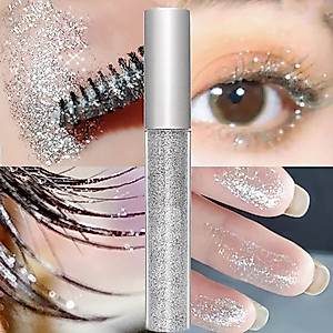 Glitter Mascara Diamond Glitter Mascara 4D Glitter Lash Mascara for Women Waterproof|Long Lasting|Thickening|Lengthening Sparkly Eye Lash Mascara Lash Makeup for Party Wedding