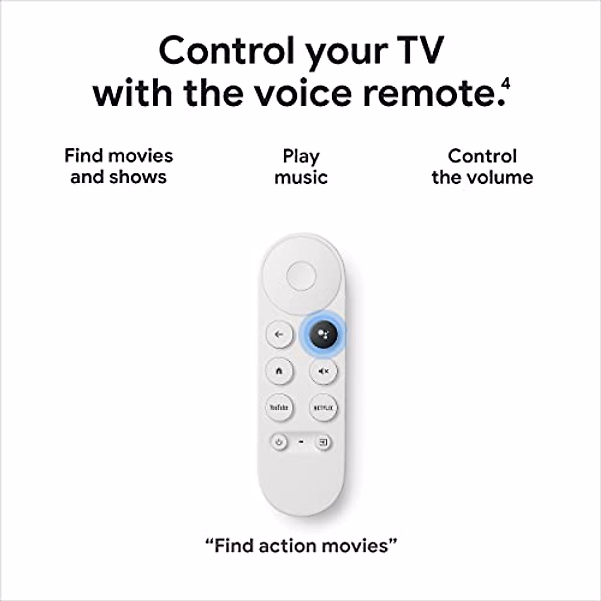 Chromecast with Google TV (4K)- Streaming Stick Entertainment with Voice Search - Watch Movies, Shows, and Live TV in 4K HDR - Snow