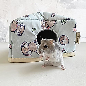 Handmade Waterproof Reptile Gecko Hideout Tunnel Cave Hideaway for Leopard Gecko Hide Accessory Hamster Sugar Glider Rat Hide House Habitat-Light Blue