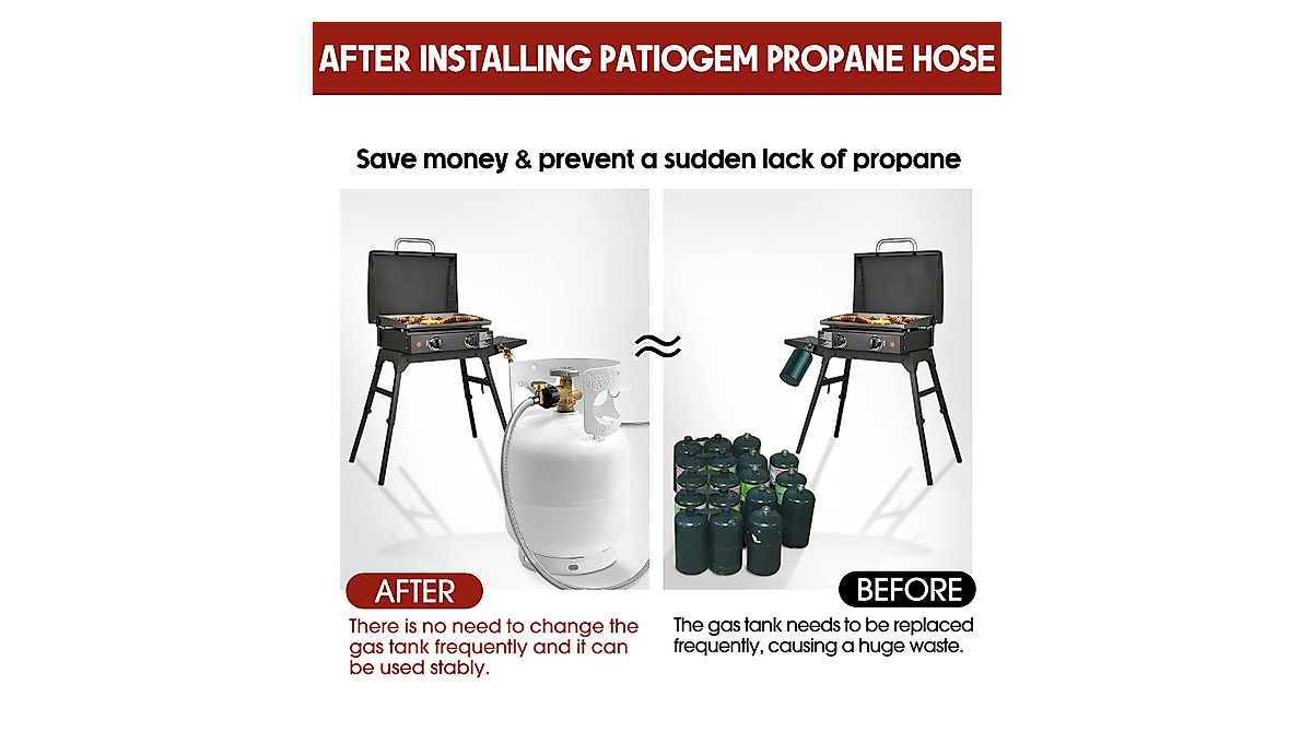 PatioGem 6ft Propane Hose Adapter: Connect with Ease