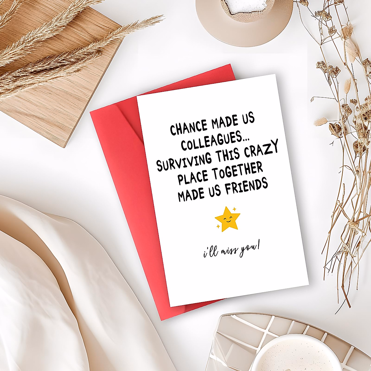 ICOOLYI Funny&Cute Cards for Boss,Colleague,Perfect for Goodbyes&Farewells,Coworker Leaving Card,Miss You Cards,Thank You Cards,Funny New Job Card