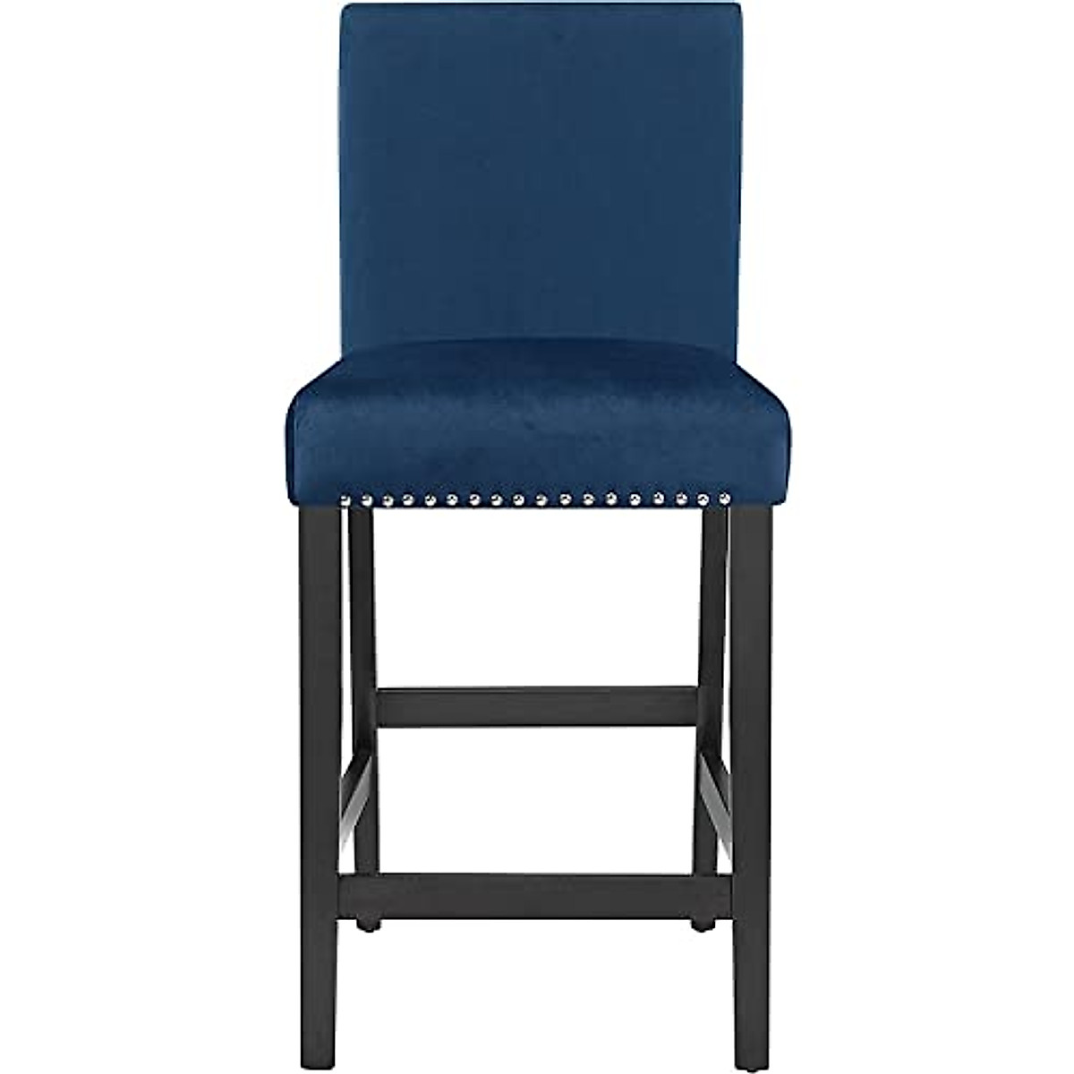 New Classic Furniture Celeste 5-Piece Faux Marble Round Counter Set with 1 Table and 4 Chairs, 42-Inch, Blue