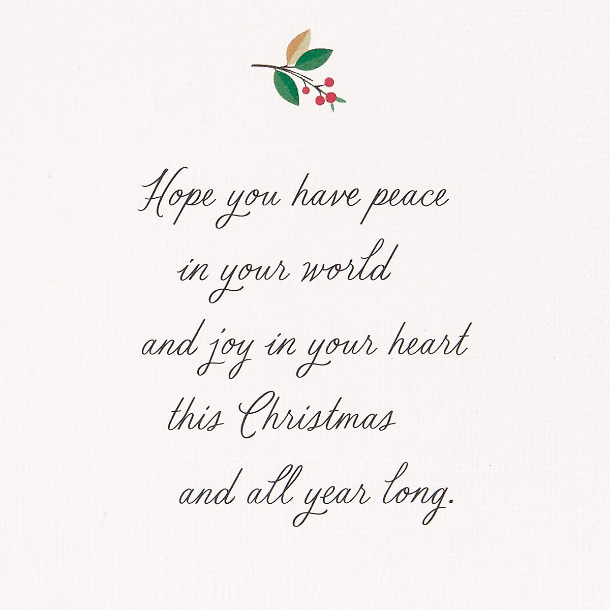 Hallmark Signature Christmas Card (Peace and Joy Wreath)