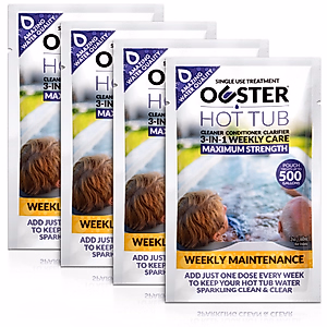 Bio Ouster 3in1 Weekly Hot Tub Cleaner, Conditioner, Clarifier - Hot Tub Chemicals, Inflatable Hot Tub Chemicals, Spa Chemicals for Hot Tub, Spa Cleaner Hot Tub Clarifier, Spa Clarifier (4 Week Kit)
