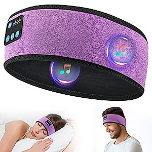Bluetooth Headband,Headband Headphones Wireless Sleep Headphones with White Noise Mode and Ultra-Thin Speakers for Unisex Sleeping Running Workout Jogging Yoga Insomnia Air Travel (Purple)