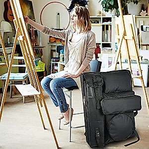 Art Canvas Bag, Large Art Portfolio Case with Zipper Design Shoulder Strap & Tote, Artist Backpack for Storage Artwork Sketch, Drawing, Canvas, Photography, Poster, Art Bag for Kid Student Teacher