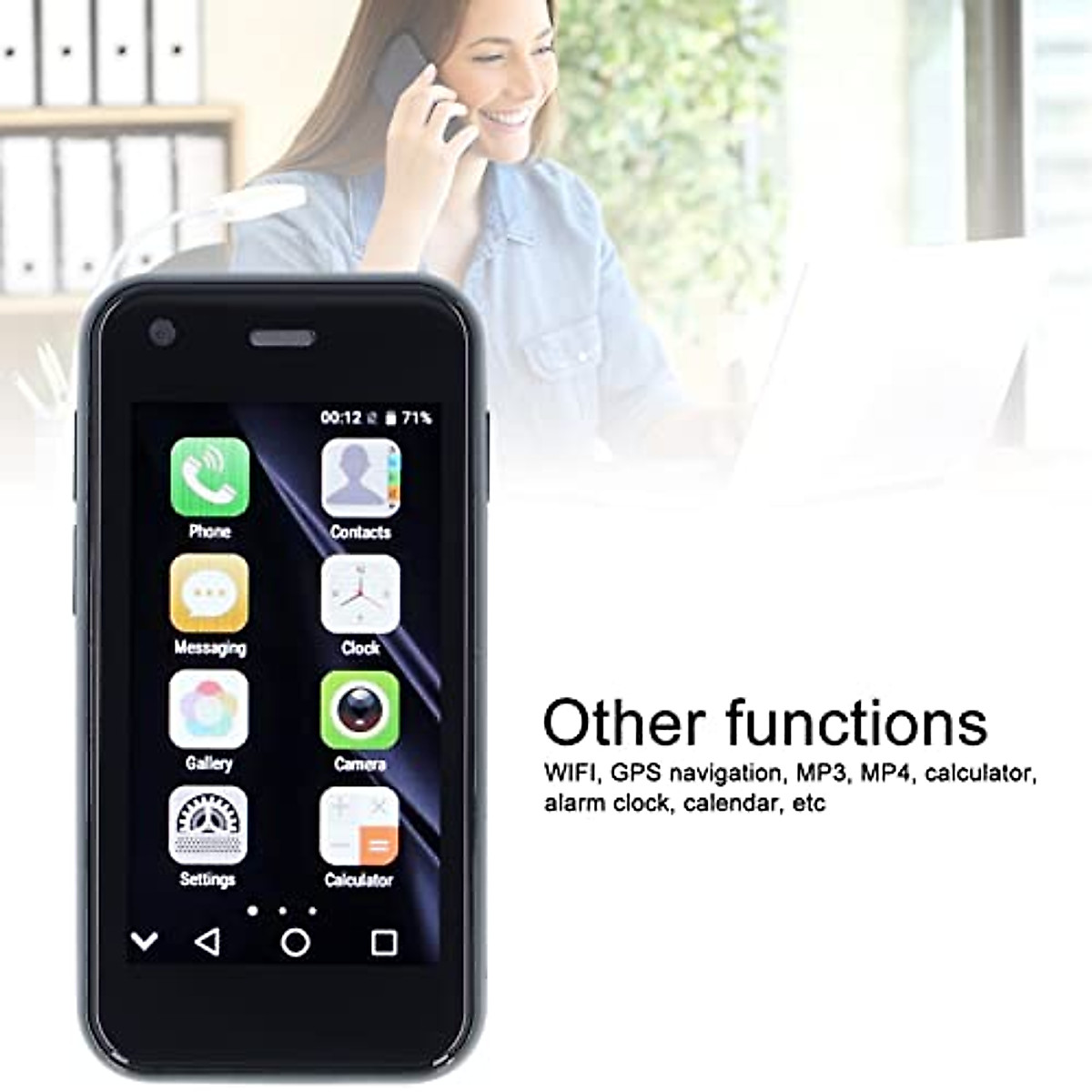 Small Mini Smartphone 3G, Dual SIM Unlocked Cell Phone 1GB RAM 8GB ROM, 2.5 Inch Android6 Mobile Phone for Seniors Kids Gifts, 2+5MP HD Camera, 1580mAh Battery (Green)