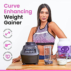 Gluteboost ThickFix Curve Enhancing Weight Gainer Shake - Grass-Fed Whey Protein Powder with Amino Acids - Increase Curves and Muscle Mass - Volumizer Supplement for Women - Creamy Vanilla