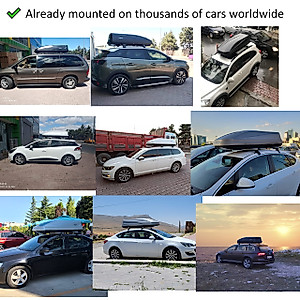 Perflex Exclusive Rooftop Cargo Box Carrier Large 17.7 Cubic Feet Car Top Mount Travel Luggage Storage, Dual Side Opening, 130 Lbs Weight Capacity, Extra Keys, Straps (White)