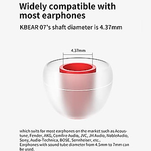 10 PCS/5 Pairs Earbud Tips Yinyoo KBEAR 07 Replacement Silicone Ear Buds Tips Earbuds Rubber Tips for 4.5mm -.7mm Inner Nozzle in Ear Earphones Headphones(10PCS/5 Pair/5 Color/5 Size,S/M/L/M-/M+)