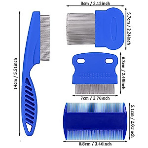 Molain Cat Dog Flea Comb, Pet Tear Stain Remover Comb Set Pet Dog Cat Grooming Comb (4 Pieces)