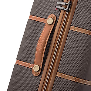DELSEY Paris Chatelet Air Hardside Luggage, Spinner Wheels, Chocolate Brown, Checked-Medium 24 Inch