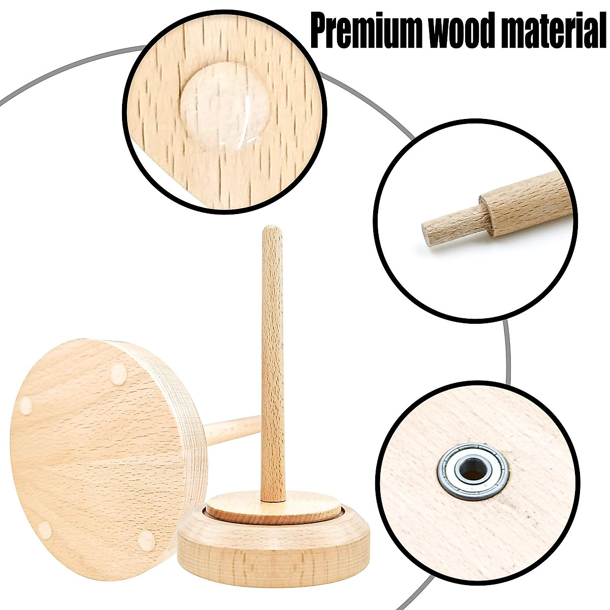 WNYNUEP Wooden Yarn Holder Dispenser for Crocheting, Portable Crochet Yarn Ball Holder for Knitting, Wool Rope Finisher Ribbon Storage Knitting Winder Embroidery Crochet Accessories