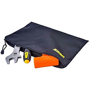 JEGS Zipper Tool Bag | Dimensions: 14 1/2 in. x 9 in. | Heavy-Duty Zipper | 600 Denier Polyester | Black with the JEGS Logo