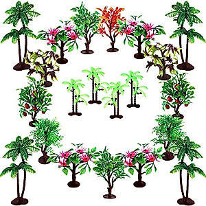 Upgrade Trees Cake Decorations, OrgMemory Model Trees with Bases, (19pcs, 3"-5.5"/7.5-14 cm), Ho Scale Trees, Diorama Supplies for Crafts or Cake Decorations
