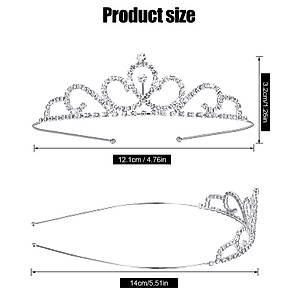 8 Pieces Girls Princess Tiara Crown Rhinestones Tiara Headband Crystal Toddler Crown for Wedding Birthday Crown Party (Vintage Style,Alloy, Rhinestones)