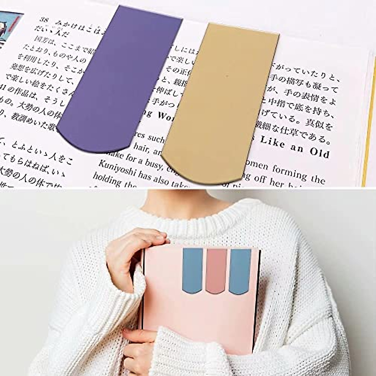 24PCS Magnetic Bookmarks - Magnet Page Markers Page Clips Assorted Book Markers Set with Exquisite Pattern, Bookmarks for Women Students, and Book Lovers