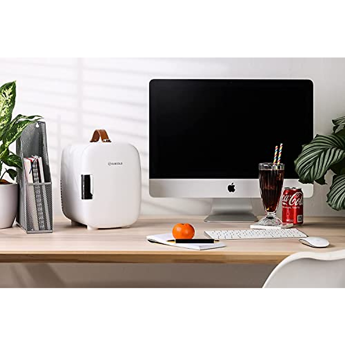 Subcold Pro4 Luxury Mini Fridge Cooler 4 Litre / 6 Cans AC & Exclusive USB ECO Power Option | Portable Small Refrigerator For The Office, Bedroom, Car, Travel, Skincare & Cosmetic (White)