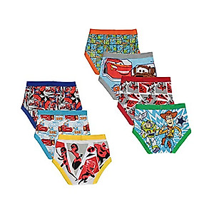 Disney Little Boys' Disney Pixar 7 Pack Brief, Multi, 4T