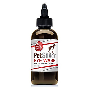 PetSilver Eye Wash Drops for Dogs and Cats with Chelated Silver, Made in USA, Natural Eye Solution, Relief for Inflammation & Eye Irritation, Easy to Apply, 4 fl oz