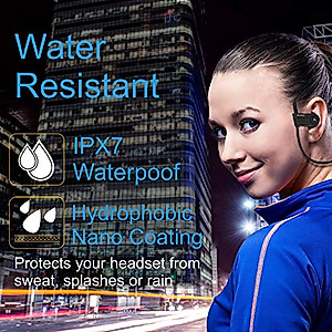 AVAZI Bluetooth 5.1 Wireless Earbuds, Sport IPX7 Waterproof Earphones, Richer Bass HiFi Stereo in-Ear Earphones, Gaming Mode, 12 hrs, Running Bluetooth Headphones W/CVC6.0 Noise Cancelling Mic