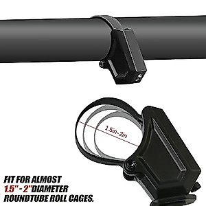 PACEWALKER UTV Rear View Mirror 1.5"-2"Adjustable Roll Bar Center Rearview Mirror with Adjustable Clamp Clear View 360 Degree Mirror for Polaris RZR Honda Pioneer Can Am X3 Kawasaki Mule