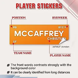 Fantasy Football Draft Board 2023-2024 Kit, 2023 Fantasy Football Draft Kit 14 Teams 20 Rounds,2023 Draft Board with 660 Player Labels Waterproof