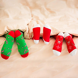 Cooraby 24 Pairs Women Christmas Socks Warm Cotton Crew Xmas Socks for Girls Women Christmas Gifts