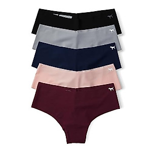 Victoria's Secret PINK Women's No Show Cheekster Underwear, Panties for Women, Neutral, (S)