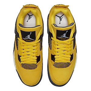 Nike Jordan Mens Air Jordan 4 Retro CT8527 700 Lightning 2021 - Size 10.5, CT8527-700, Tour Yellow/Dark Blue Grey