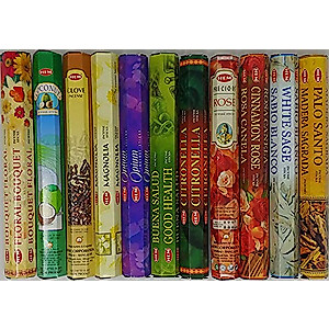 Hem Incense -12 Box Best Variety Pack 20 Sticks Each - 240 Sticks - 240g - 45+min Burn…