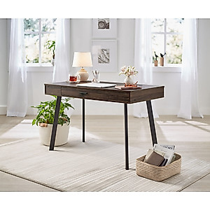 Realspace® 48"W Lancott Computer Desk, Dark Brown