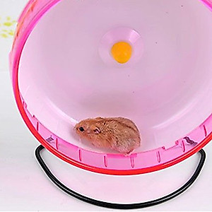 8.2 Inches Hamster Syrian Hamster Gerbil Rat Hedgehog Running Wheel Mute Exercise Wheel (Pink)