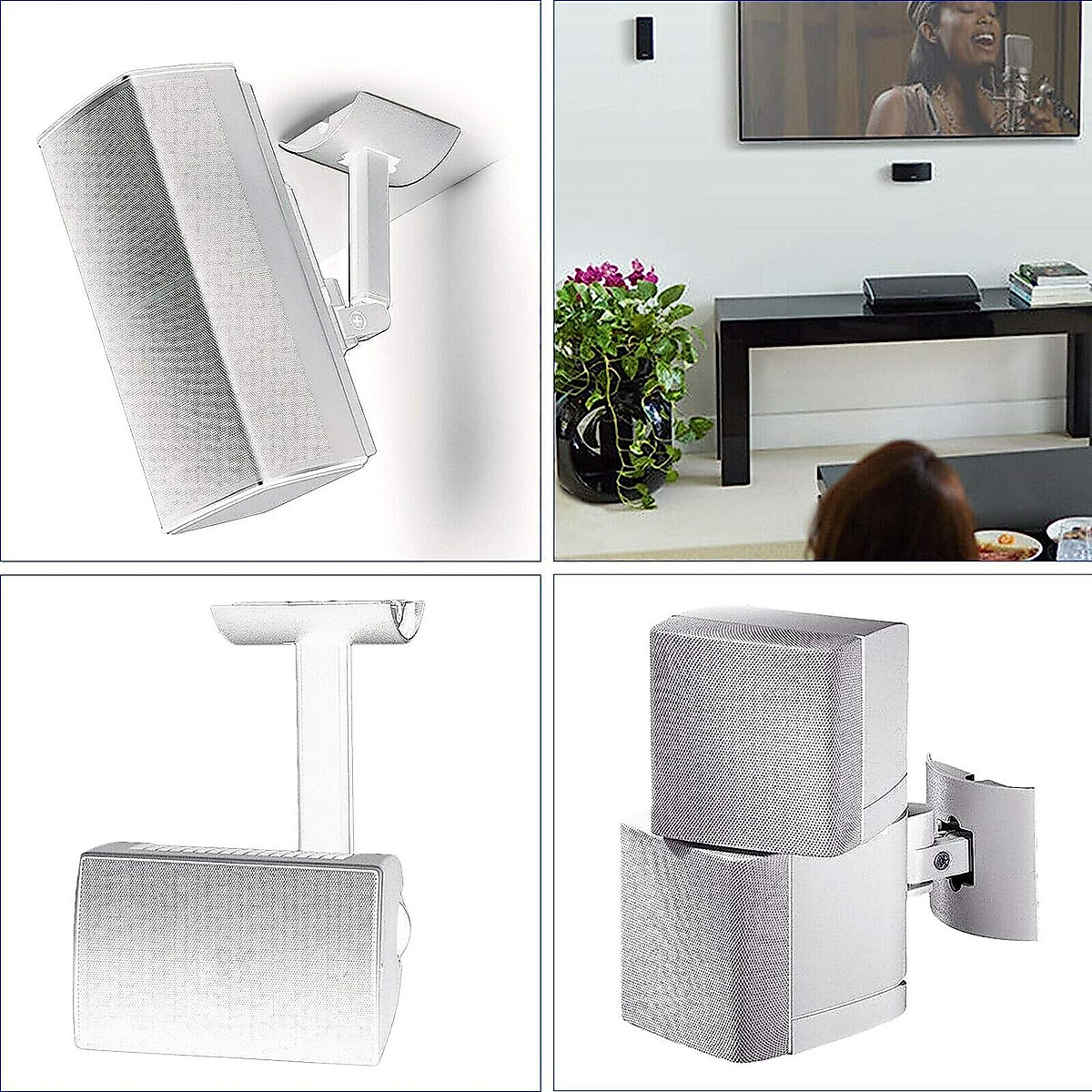 Enjcyling Wall/Ceiling Mount Bracket Stand Steel White, for UB-20 Series II, Compatible with Bose CineMate Lifestyle 809281-1100