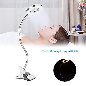 Desk Lamp with Clamp, Mini LED Lamp USB Rechargeable Warm/White Light Changeable Eye Protection Bed Light for Night Reading, Tattoo, Eyelash Extension, Make Up Lamp