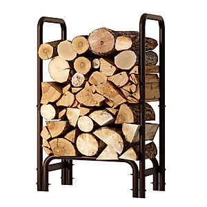 Fire Beauty Firewood Rack Log Holder,Log Storage Holder,Storage Rack,Firewood Stacker for Fireplace Indoor Outdoor(Small)