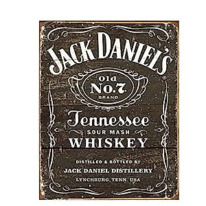 JACKGOLD MS1916 Unique Jack Daniel's-Weathered Logo Tin Sign 12 x 16 Inches
