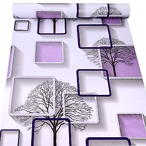 Amao Classic Purple Wallpaper Decorative for Countertop Self Adhesive Shelf Drawer Liner Sticker 17.7''x98''