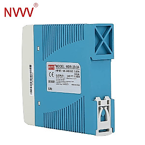 NVVV MDR-20-24 AC to DC DIN-Rail Power Supply, 24V, 1 Amp, 24W, 1.5"