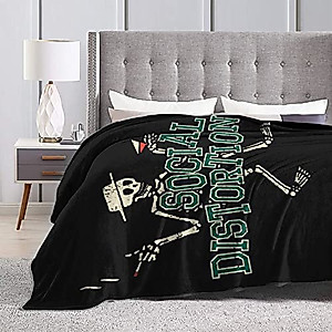 Social Distortion Blanket Flannel Plush Throw,Soft Blanket Blanket for Bedroom Living Room Couch Bed Sofa 80"X60"