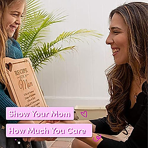 Wooden Cutting Boards for Mom 12 x 9" - Engraved with Mother's Poem - Kitchen Cutting Board Gift with a Heart Shaped Cut Out - Kitchen Presents for Christmas Gifts - Mom Gifts from Daughters