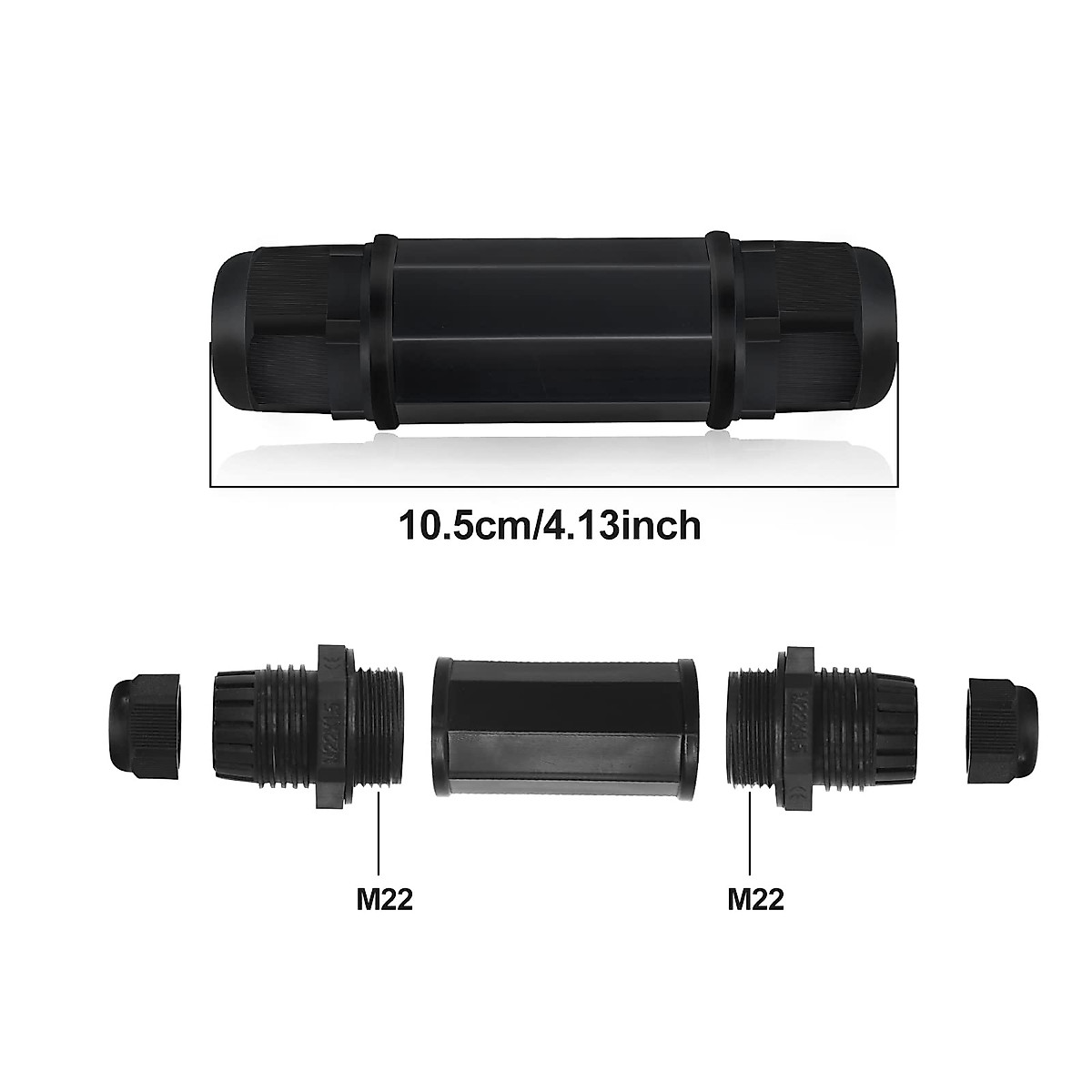 YIOVVOM RJ45 Waterproof Shielded ethernet Cable Box, Female to Female, Panel Mount, 8P8C,CAT 6, CAT 5, CAT 5E, M22 IP67 Ethernet LAN Cable Coupler Outdoor Weatherproof Underground Splice (6-Pack)