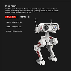 Sayotoo Space War Bd-1 Building Block Set,Collectible Toy; Puzzle Robot Kit for Kids(414 PCS), White